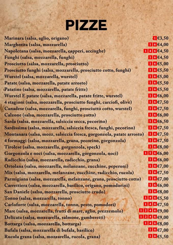 Menu da La Lira - Pizzeria Bisteccheria, Cagliari