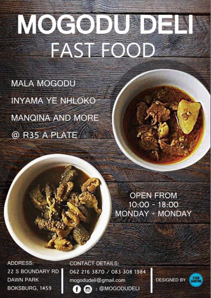 Carta del restaurante Mogodu Deli, Boksburg