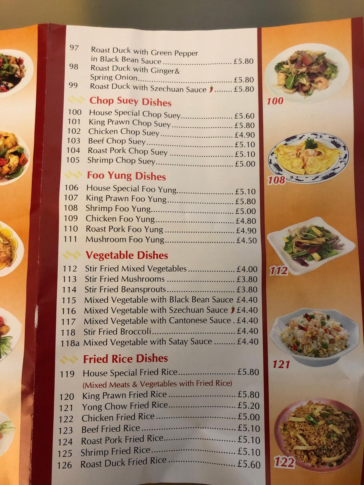 Menu at The Great Wall restaurant, North Walsham
