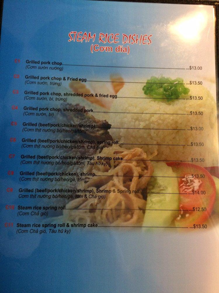 Menu at Thiên Ân Restaurant, Edmonton