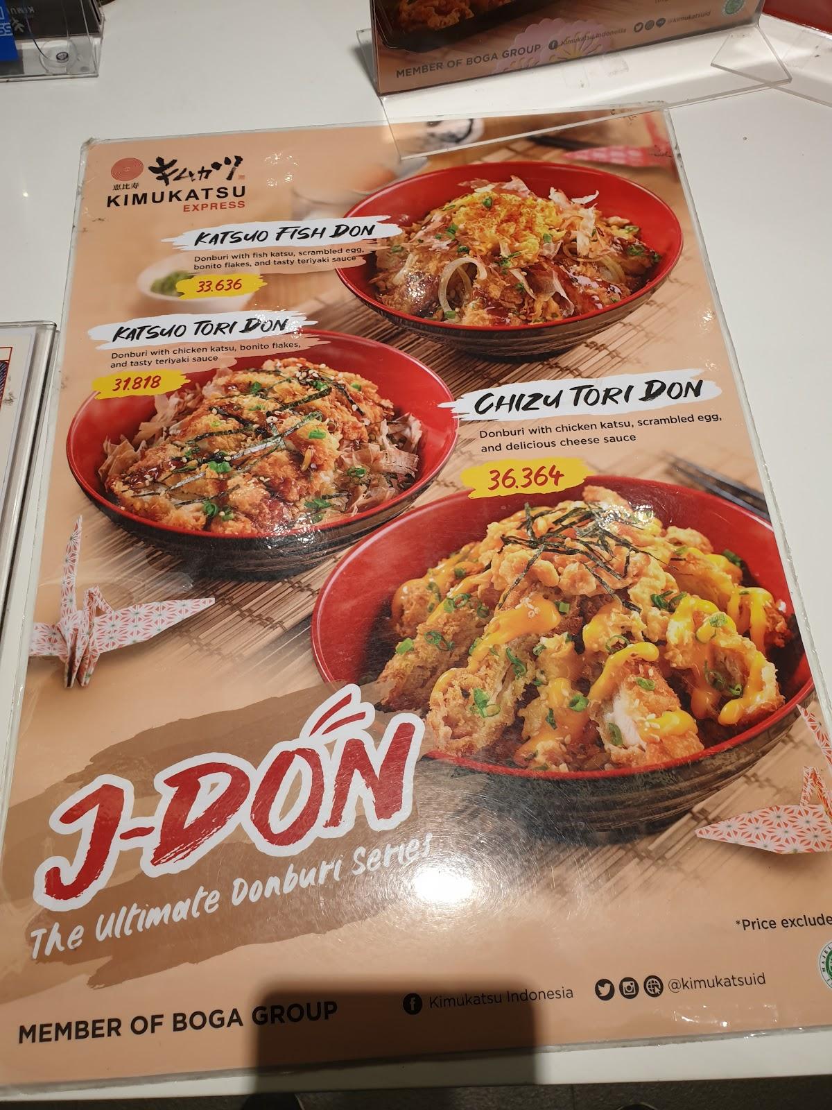 Menu at Kimukatsu Express Mall Of Indonesia restaurant, North Jakarta ...