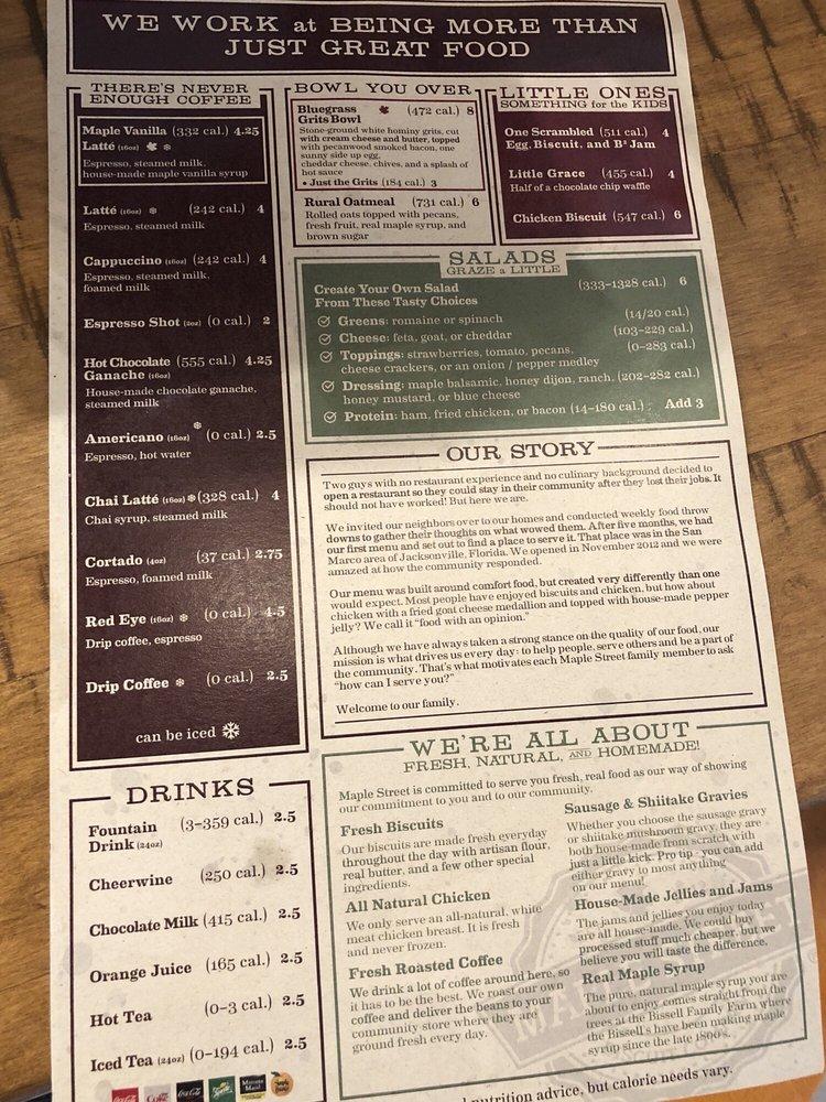 Menu at Maple Street Biscuit Company restaurant, Tampa, 13030 N Dale ...