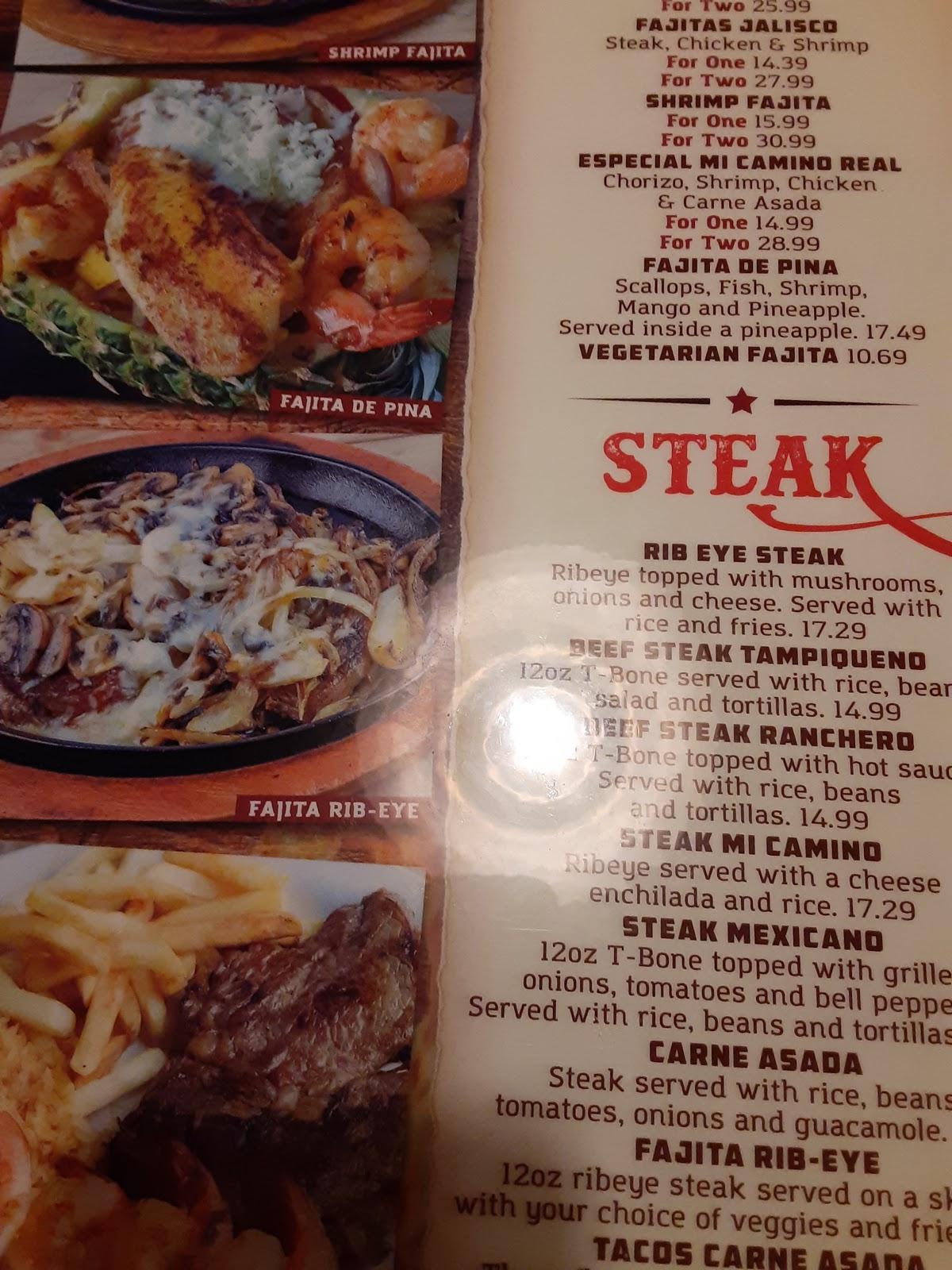 Menu at Mi Camino restaurant, West Union