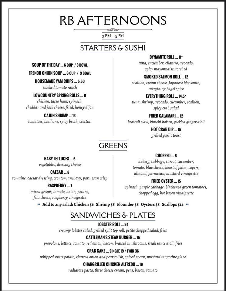 Menu at Rivertown Bistro restaurant, Conway, 3rd Ave