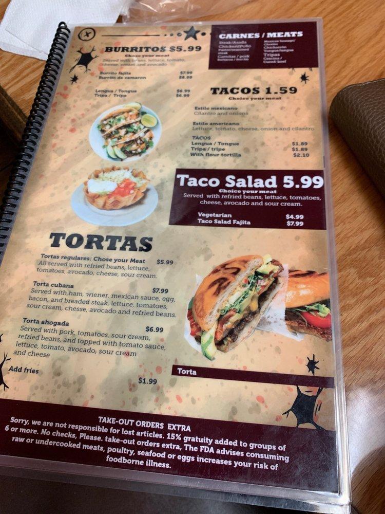 Menu at El Palomino Taqueria restaurant, Huntsville, 518 Jordan Ln NW