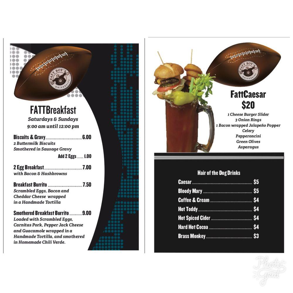 Menu at Fatt Boys Bar and Grille, Kalispell