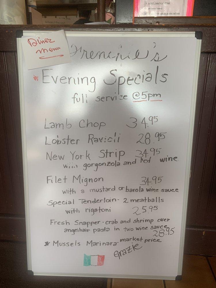 Menu at Frenchies restaurant, Houston