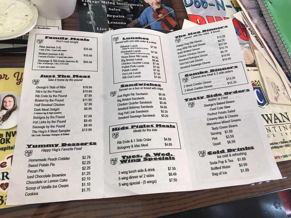 Carta de George's Happy Hog Bar-B-Q, Oklahoma City, 712 Culbertson Dr