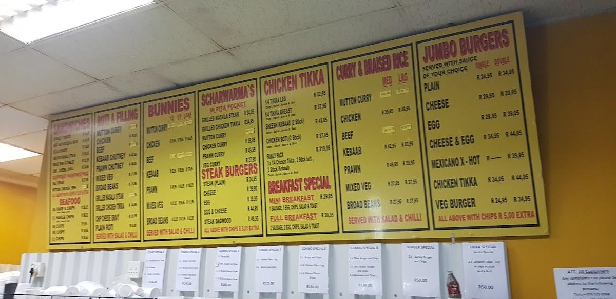 Menu at Oriental Fast Foods Wentworth, Durban, 315 Quality St