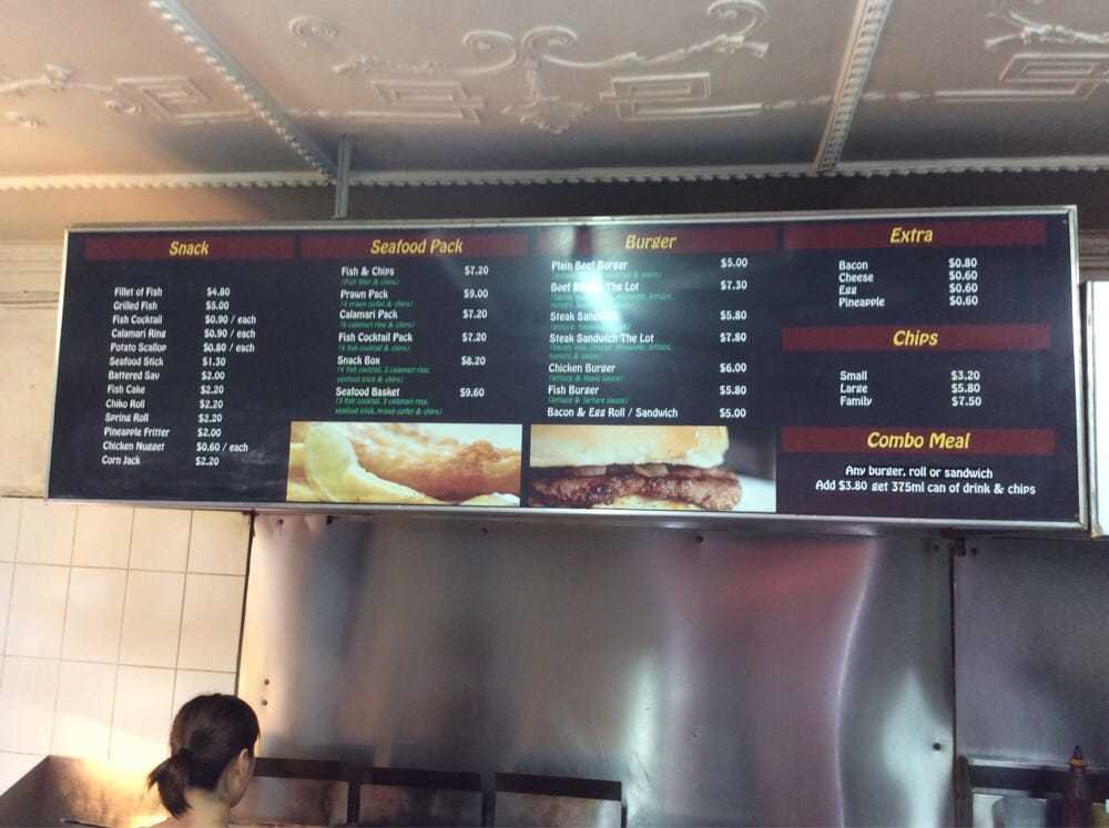 Menu at Putney Take-Away fast food, Putney