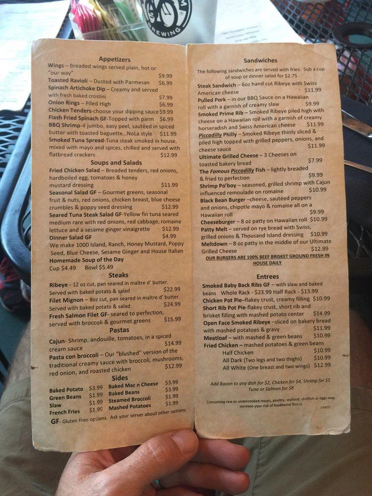 Menu at The Piccadilly at Manhattan restaurant, St. Louis, Piccadilly Ave