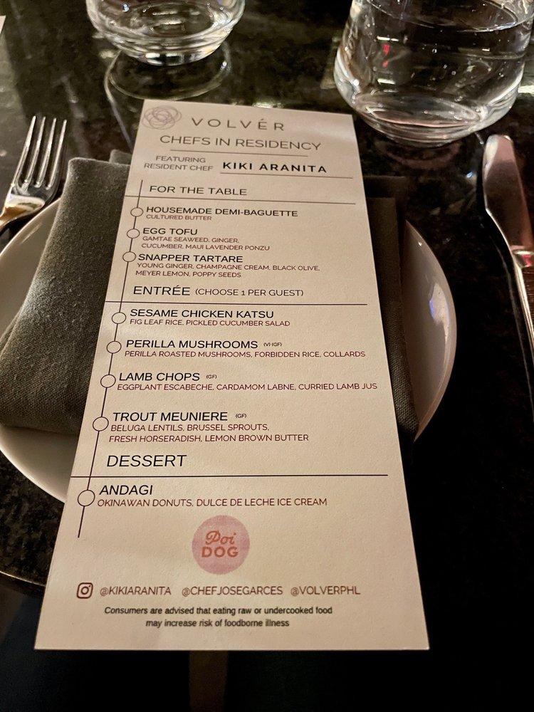 Menu at Volvér pub & bar, Philadelphia