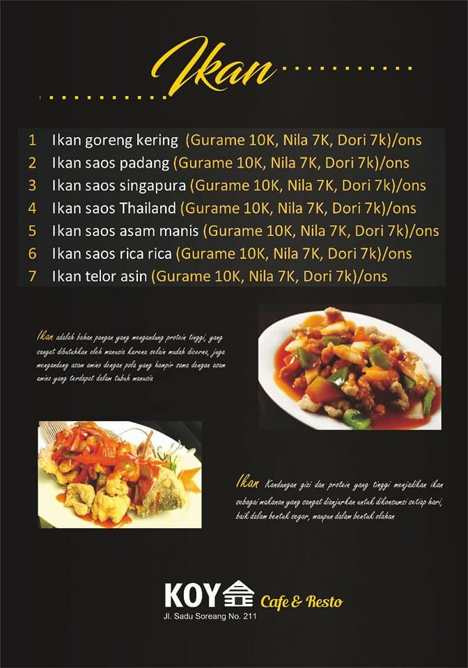 Menu at Koya Cafe & Resto, Soreang, Jl. Raya Soreang-Ciwidey No.211