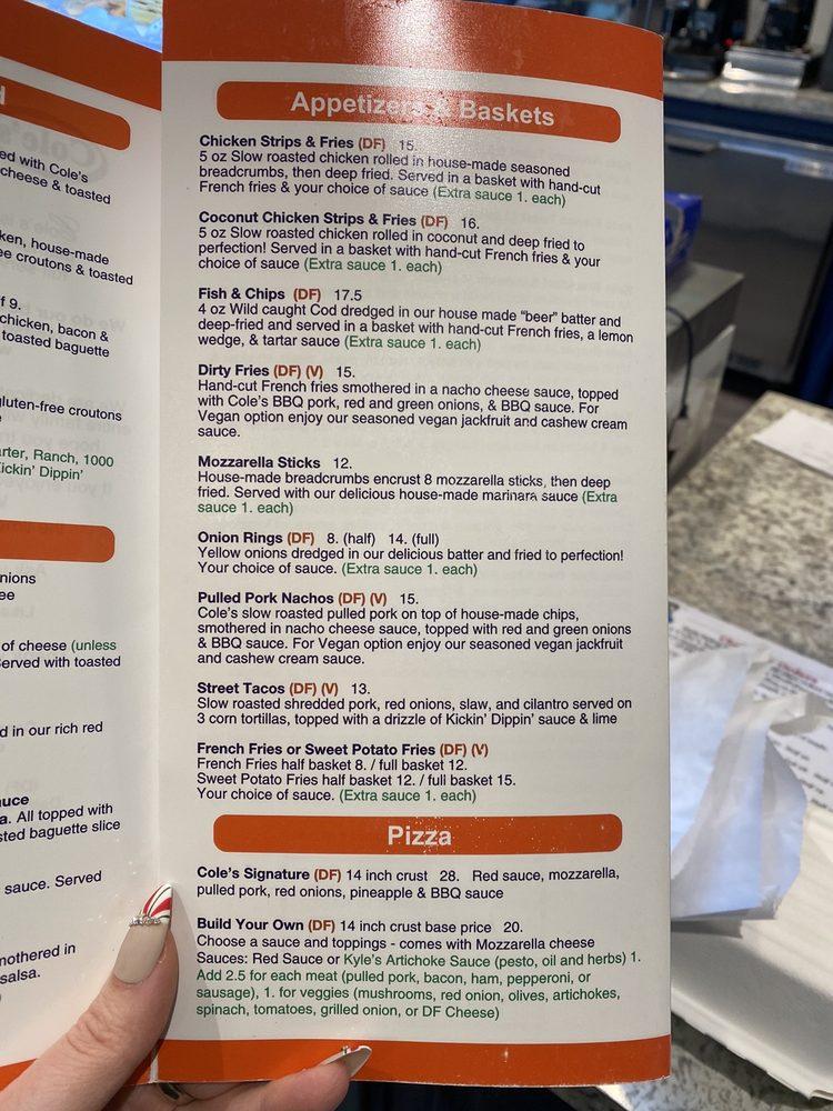Menu at Cole's Bakery & Cafe, Spokane