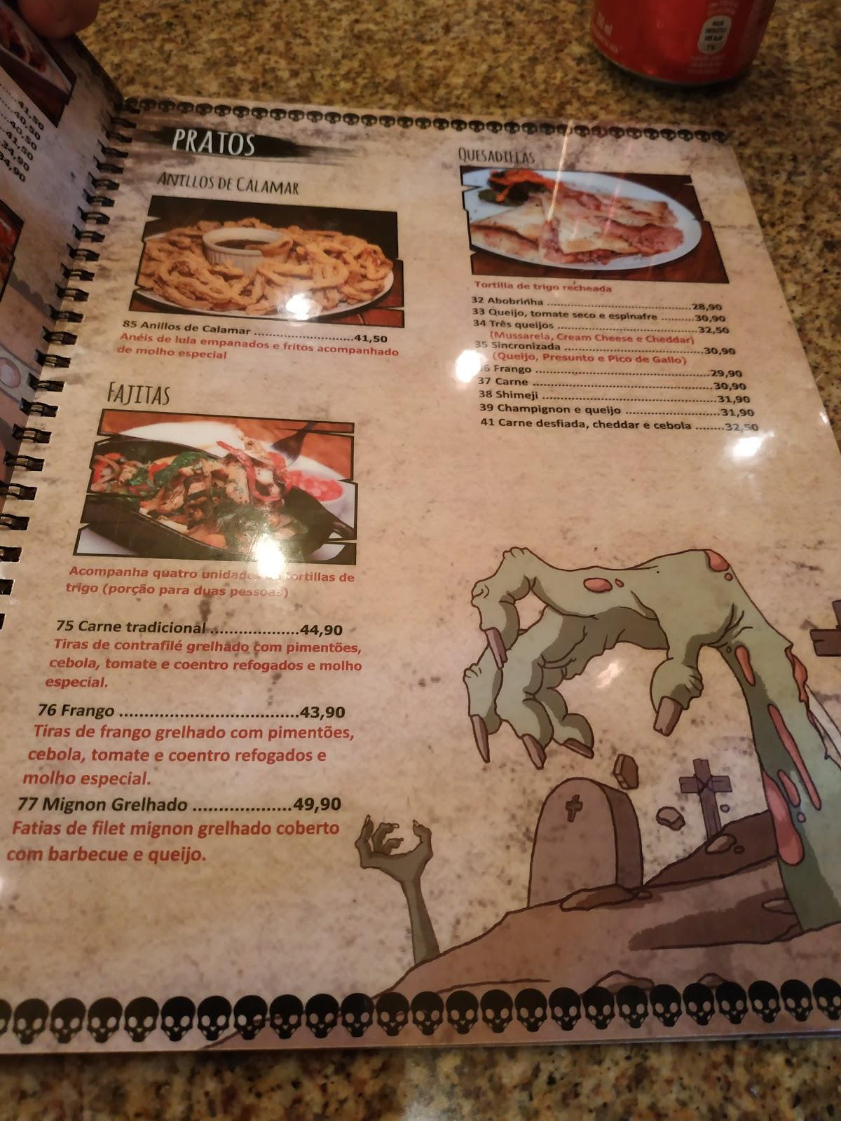 Menu at D'Boa México restaurant, Santos