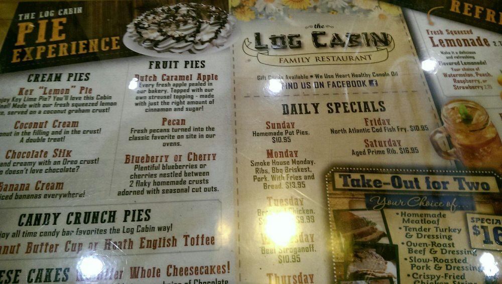 Menu at Log Cabin Family Restaurant, Baraboo, 8th St