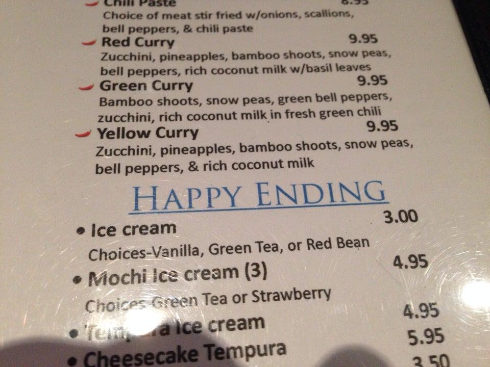 Menu at Mangetsu restaurant, Melbourne