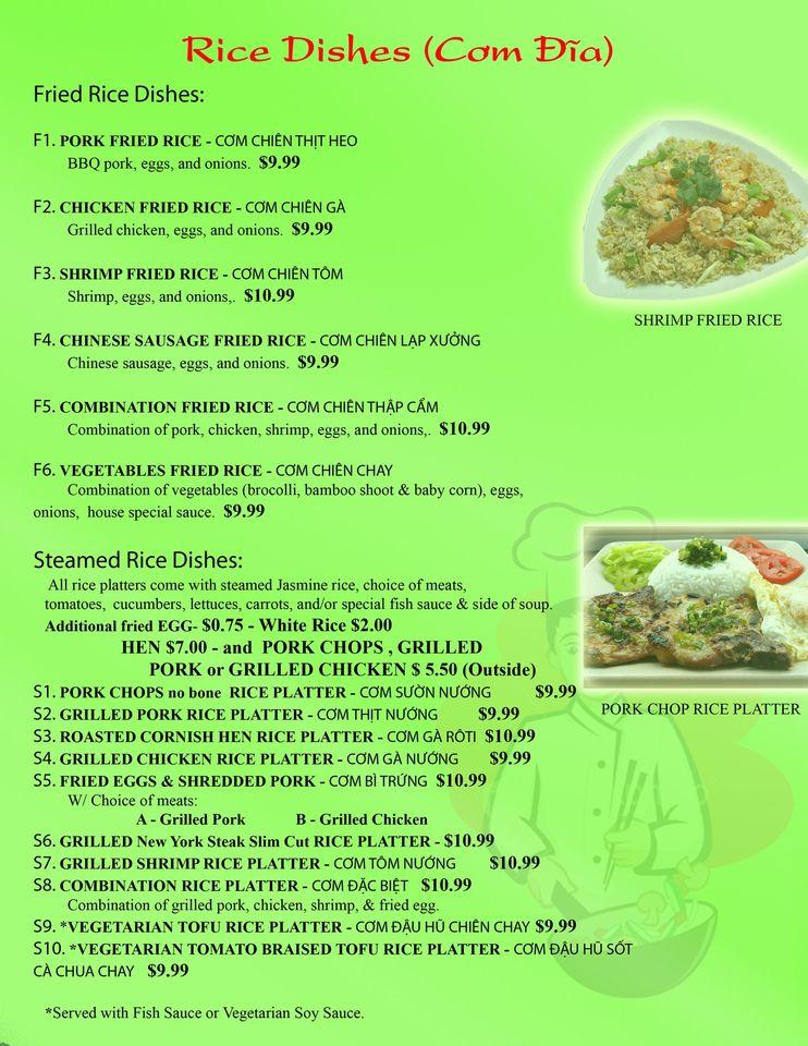 Menu at Pho Winner Vietnamese Restaurant, Norman