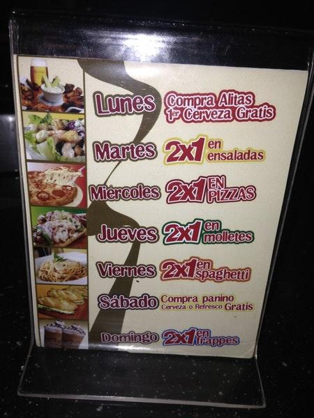 Menu at Tower Café, Tepic, C. Zapata Pte. 16