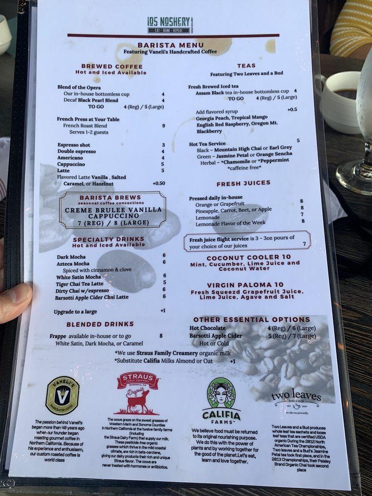 Menu at 105 Noshery pub & bar, Roseville