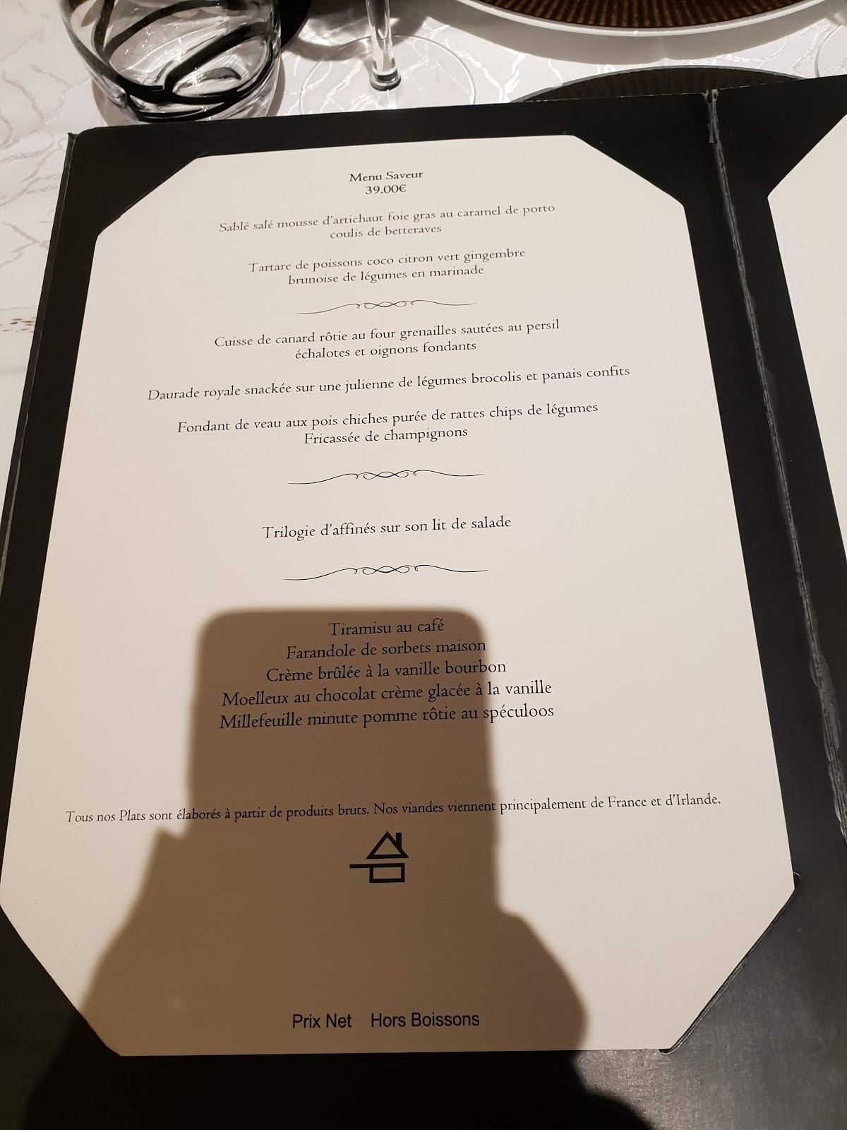 Menu au Le Manoir d'Anet restaurant, Anet