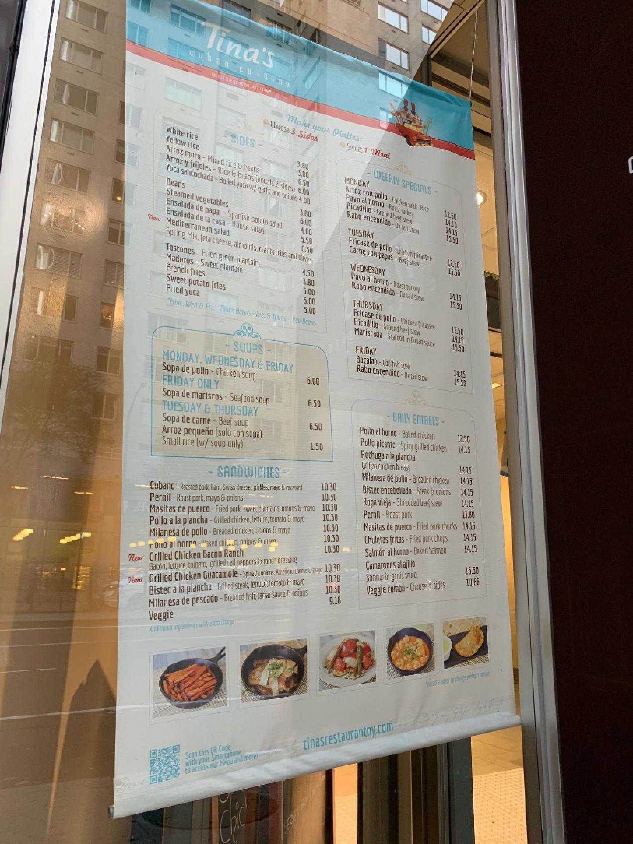 Menu at Tina's Cuban Cuisine - 3rd.Ave. restaurant, West New York, 940 ...