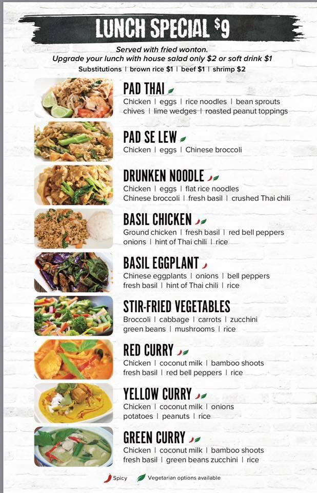 Carta del restaurante Block 9 Thai Street Eats, Las Vegas