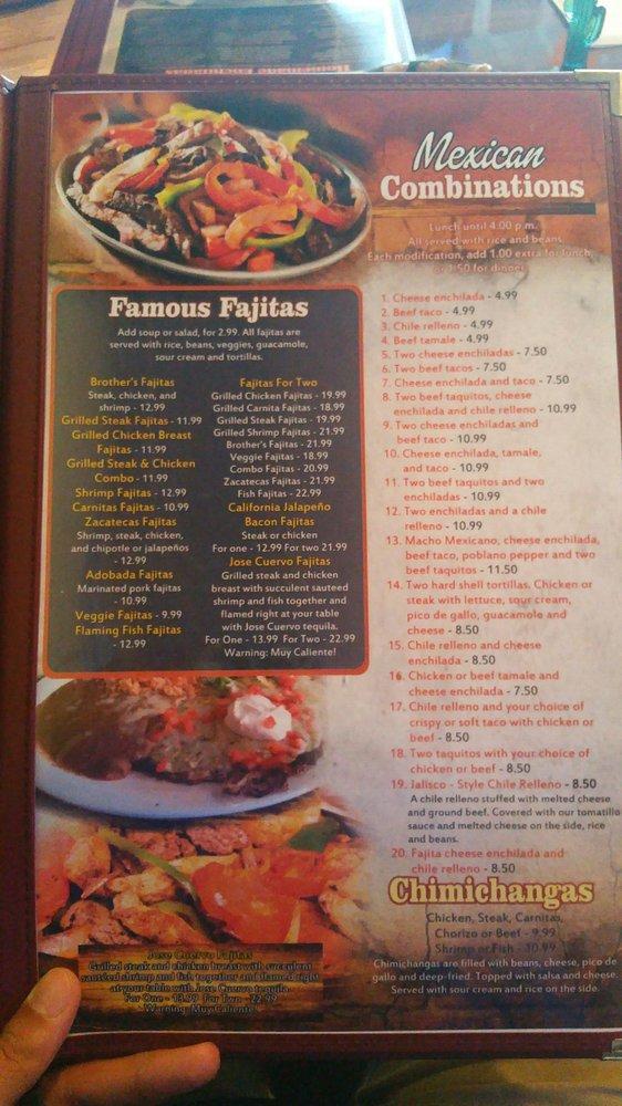 Menu at Brothers & Beer pub & bar, Lexington