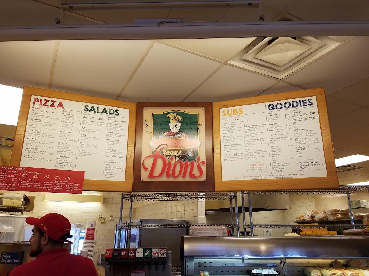 Menu at Dion's Pizza pizzeria, Santa Fe, Cerrillos Rd