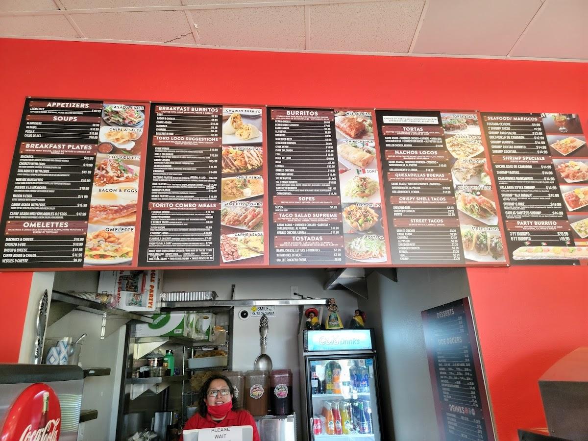 Menu at El Torito Loco restaurant, Chino