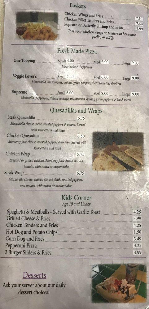 Menu at Fairview Diner restaurant, USA, RR 2 Box 41