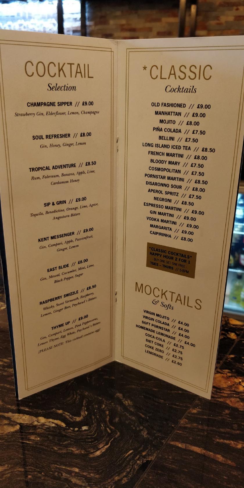 Menu at Room44 pub & bar, Gravesend