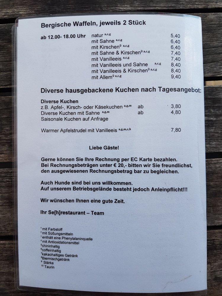 Menu at Lake restaurant at the shipyard, Düsseldorf