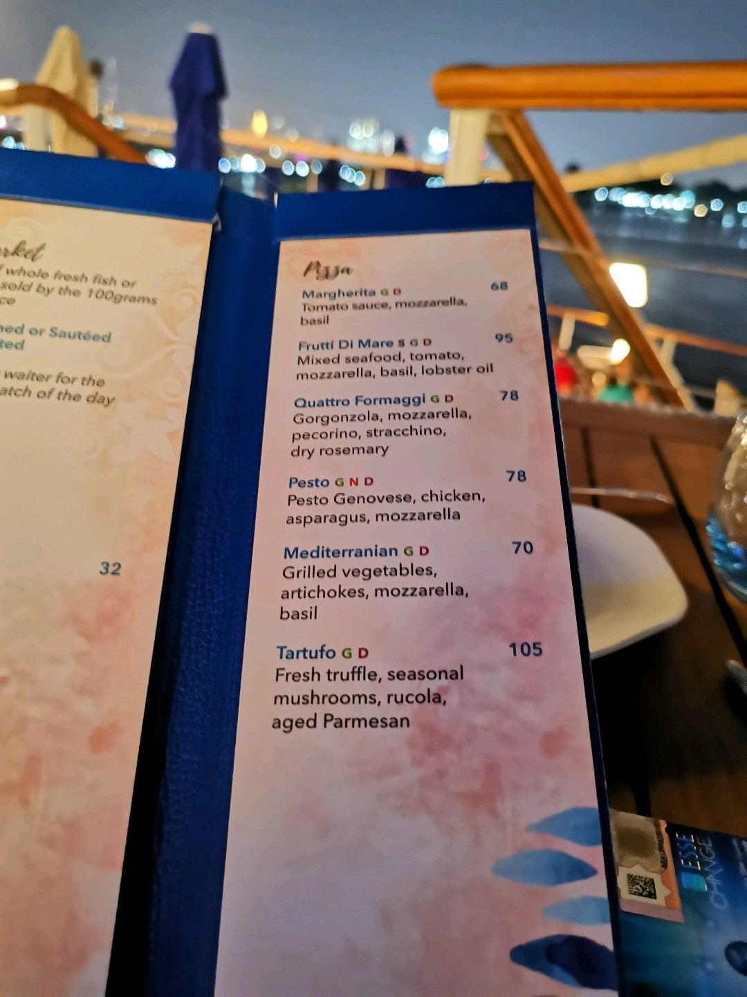 Menu at The Boardwalk restaurant, Dubai, Dubai Creek Resort