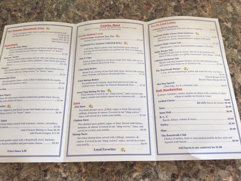 Menu at The Boardwalk Grill restaurant, Madeira Beach, 204 johns pass ...