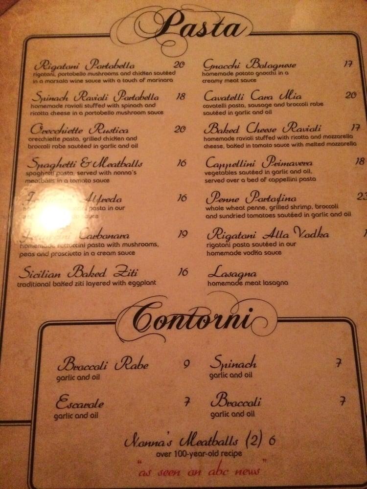 Menu at Cara Mia restaurant, Seaford, Merrick Rd