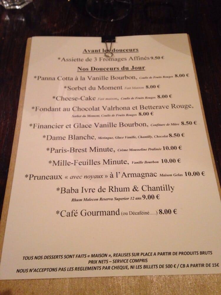 Menu at Anne restaurant, Paris, 17 RUE DES LAVANDIERES SAINTE OPPORTUNE