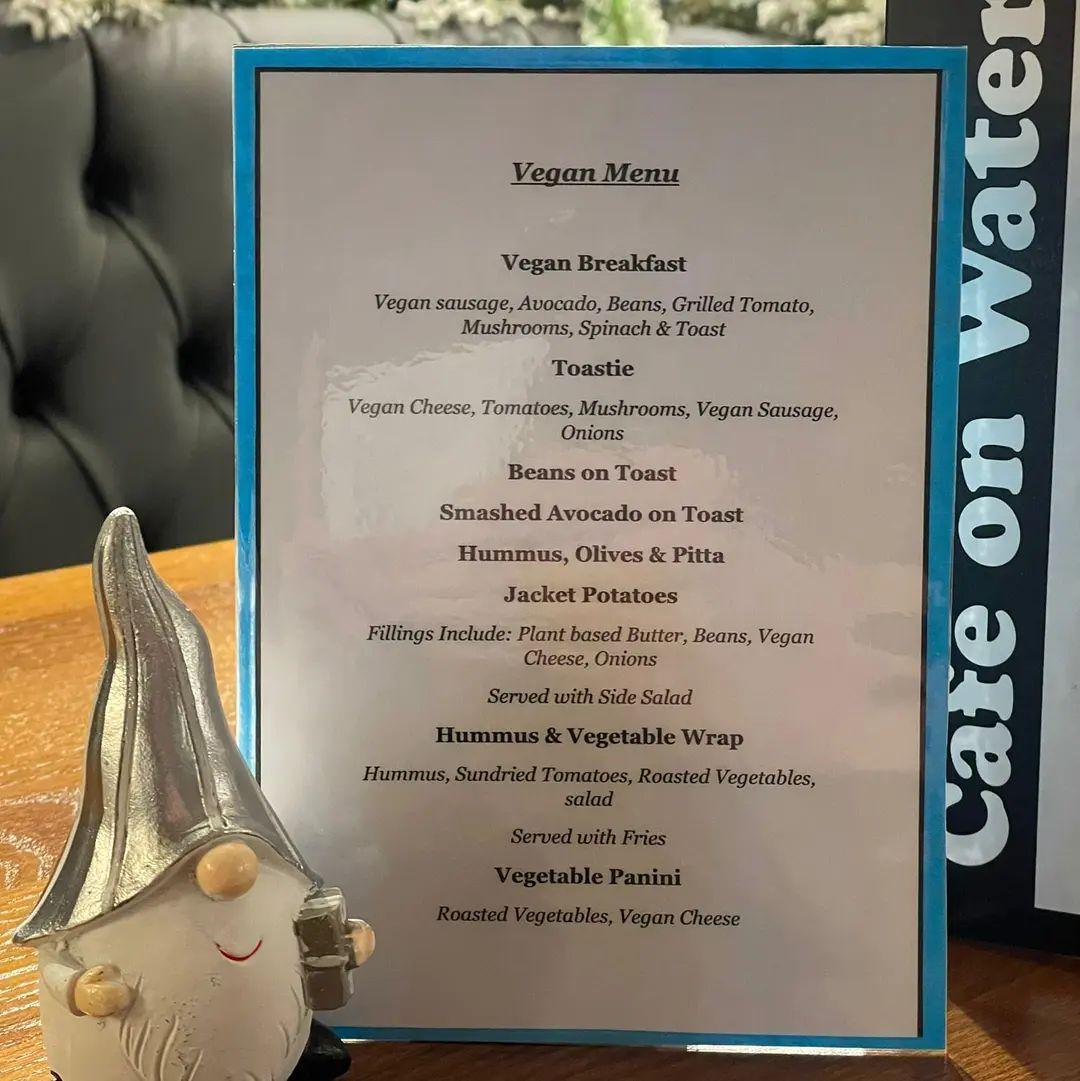 Menu at Cafe on Water Lane, Wilmslow