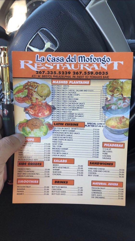 Menu at Casa Del Mofongo pub & bar, Philadelphia, N 5th St