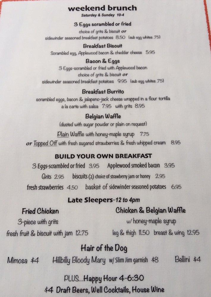 Menu at Birds pub & bar, Los Angeles