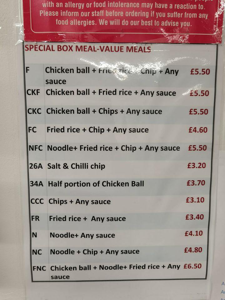 Menu at Opalden restaurant, Aberkenfig