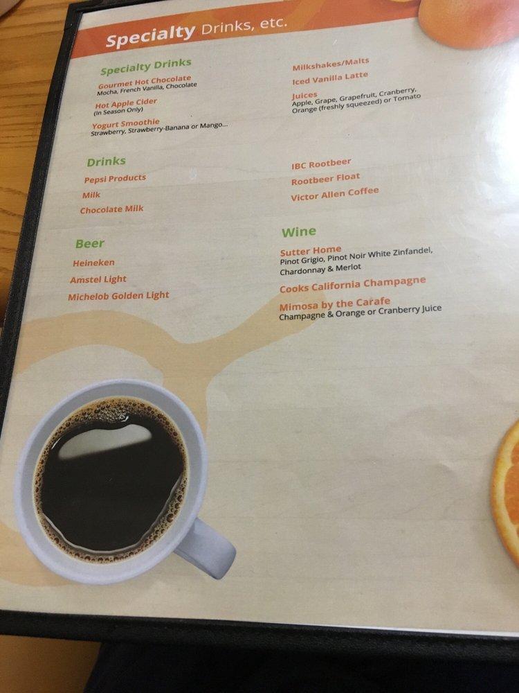 Menu at Pannekoeken restaurant, Rochester