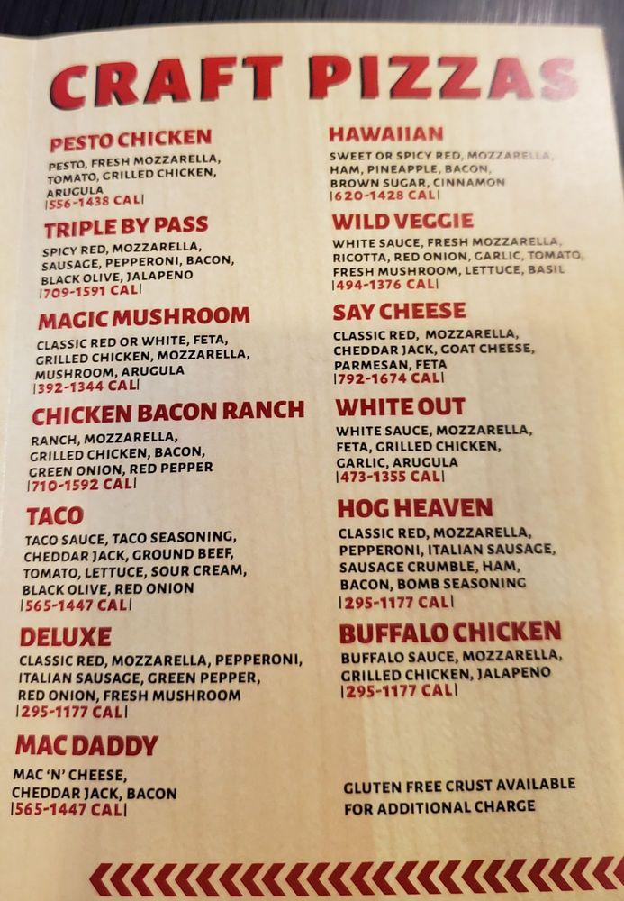 Menu at Rapid Fired Pizza pizzeria, Universal City