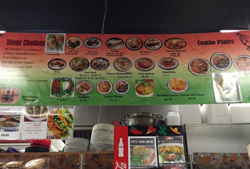 Menu at El Pique Mexican Food restaurant, Springfield, Main St