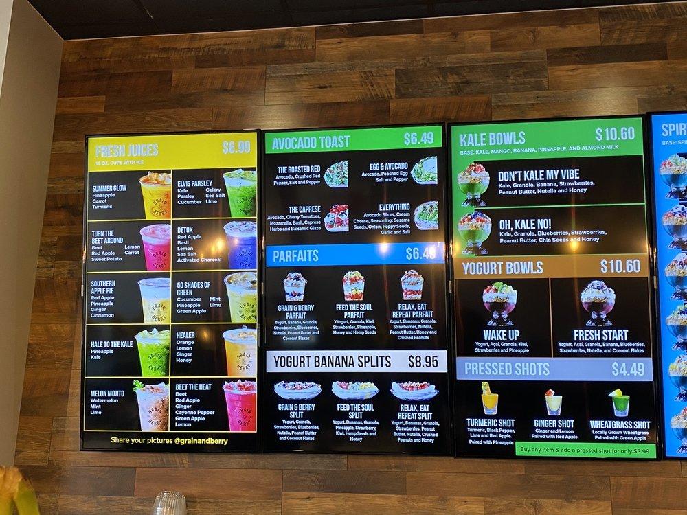 Menu at Grain and Berry - Riverview pub & bar, Riverview