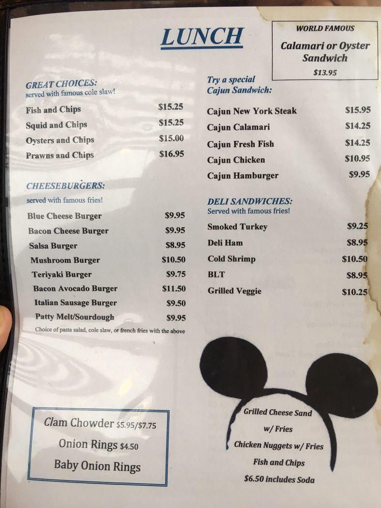 Menu at Moss Landing Cafe, Moss Landing
