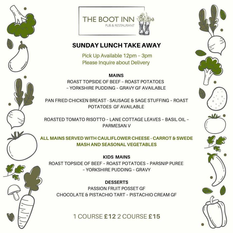 Menu at The Boot Inn pub & bar, Orleton