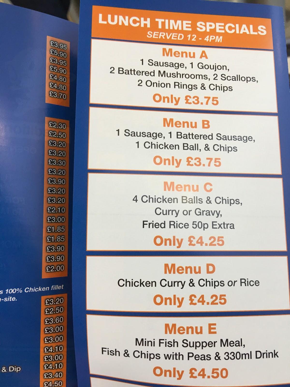 Menu at The Cod House fast food, Glengormley, 337 Antrim Rd