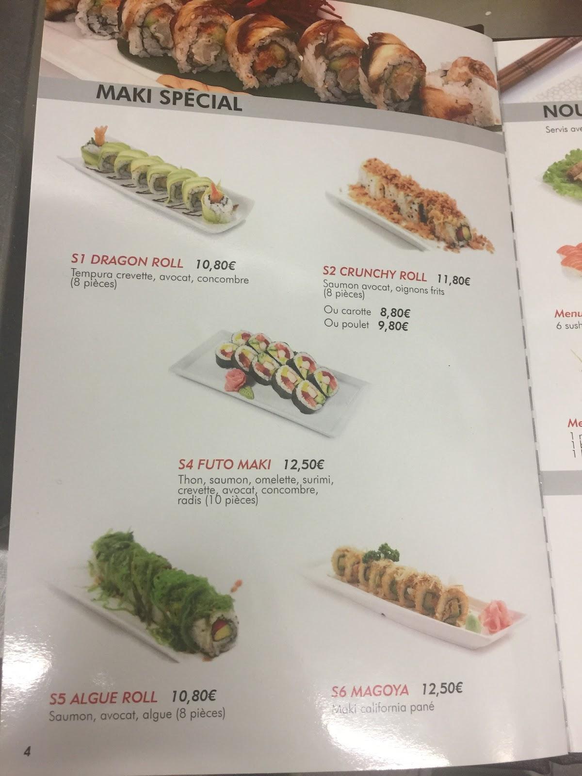 Menu at Yokoso restaurant, Paris, 1 Rue Ramey