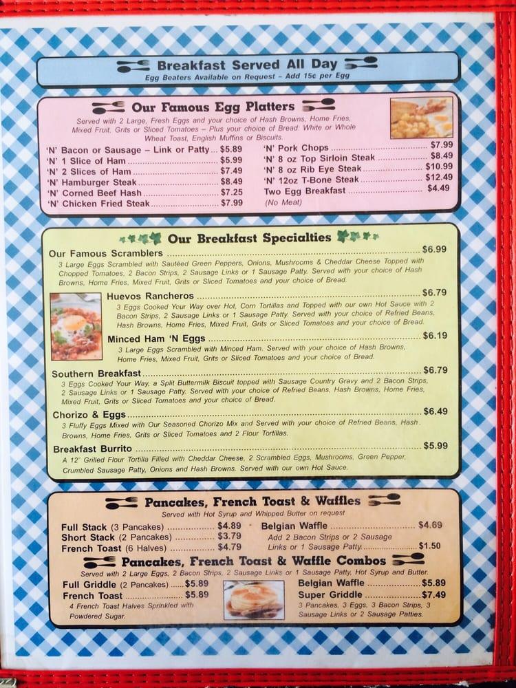 Menu at Benbrook Cafe, Fort Worth